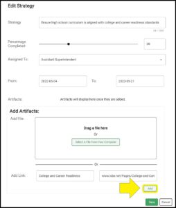 How to add artifacts (attached files and linked webpages) to a Strategy - ECRA Group Inc.